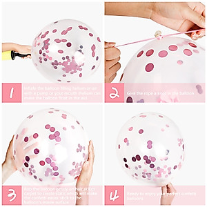 100pcs 12Inch Pink Balloons Hot Pink Light Pink White and Pink Confetti Latex Balloons for Girls Woman Birthday Decorations Valentines Day Baby Shower Bridal Proposal Wedding Party Decorations