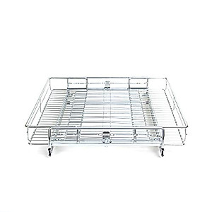 Origami Chrome One Tier 13" W x 21" D x 4”H, Slide Kitchen Adjustable Cabinet Organizer, Large, Silver