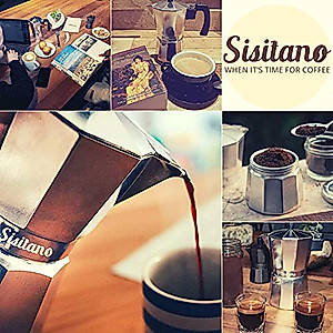 Sisitano Espresso Maker, 9oz Moka Pot 6 expresso cups, Greca Coffee Maker, Cafetera Cuban Coffee Maker, Percolator Coffee Pot, Electric/Gas Stovetop Espresso Maker inspired by Italian Coffee Makers