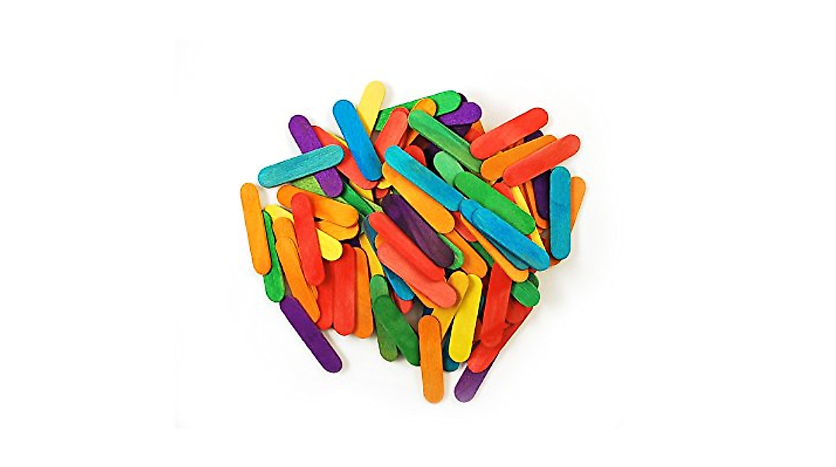 Mini Craft Sticks Colored 2.6" Pack for Crafts & Classroom Projects