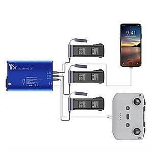 AIROKA mavic 3 5-in-1 Battery Charger for DJI Mavic 3 Pro/Mavic 3 Classic/Mavic 3 Drone Battery,Rapid Multi Parallel Fast Charging Hub Accessories