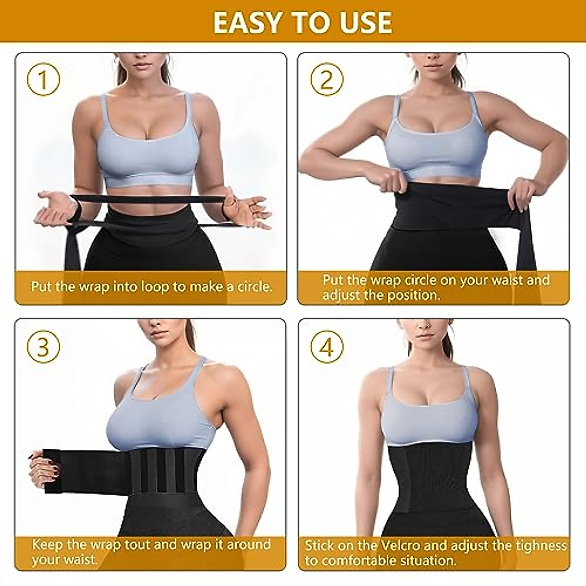 Auronp Waist Trainer for Women Lower Belly Fat,2023 Upgraded Waist Wrap,Sweat Band Waist Trainer for Women,Non-Slip,Waist Trainer for Women Plus Size