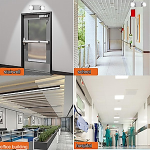 Hivotisa LED Emergency Lights with Battery Backup 6 Pack, Commercial Emergency Lights Fixture Two Head Adjustable, Hardwired Emergency Light for Business, Home Power Failure Hallway AC 120/277V