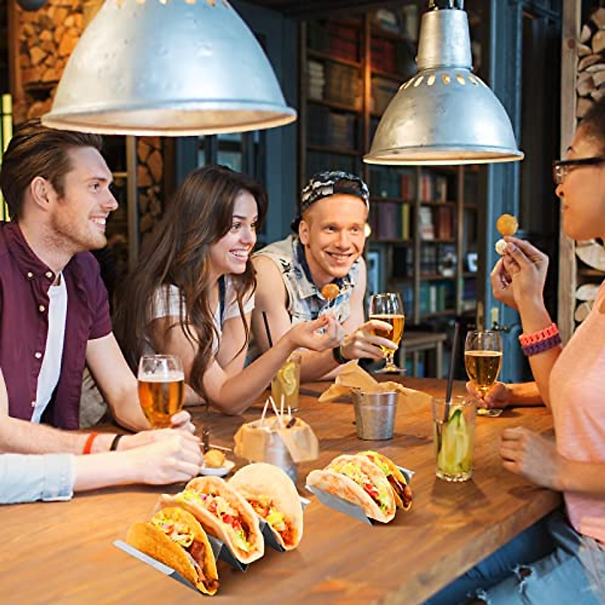 Sawysine 20 Pcs Taco Holders Stand, Stainless Steel Taco Tray, Holds up to 2 or 3 Tacos, Taco Tray Stylish Taco Rack Holder Stand, Oven Safe for Baking, Grill Safe and Dishwasher Safe