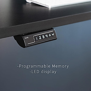 VIVO Electric Square Corner 55 x 24 inch Height Adjustable Memory Control Stand Up Desk, Black Solid Top, Black Frame, Standing Workstation, 1B-S Series, DESK-KIT-1B55S-B