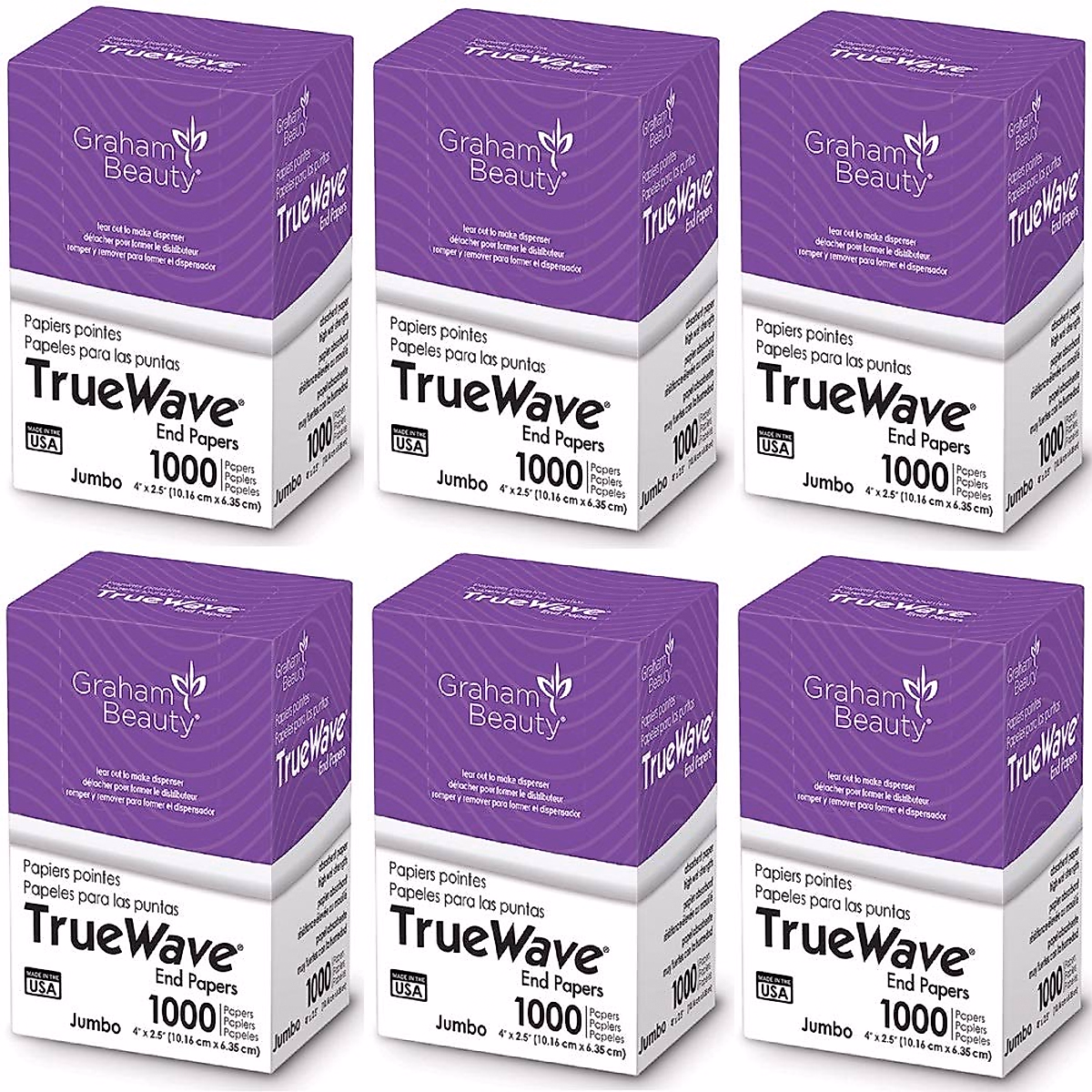 Graham Beauty Salon Truewave Jumbo 4" x 2.5" Paper 1000 Pcs - HC-26067 (6 Pack)