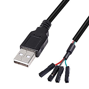 MEIRIYFA USB 2.0 A to USB 4 Pin Dupont Motherboard Header Adapter, USB Male to 4Pin Female 28AWG Extender Cable -30CM (2Pack)