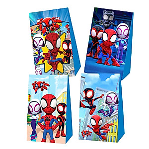 12 Pcs Party Favor Gift Bags for Boys Birthday Party Decorations, 8.3x7.8x2.7 Inch (Pack of 12)