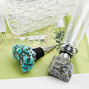 Turquoise Wine Bottle Stopper Crystal Natural Gemstone Wine Saver for Parties Wedding & Decoration