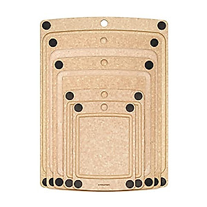 Epicurean All-In-One Cutting Board with Non-Slip Feet and Juice Groove, 14.5" × 11.25", Natural/Black