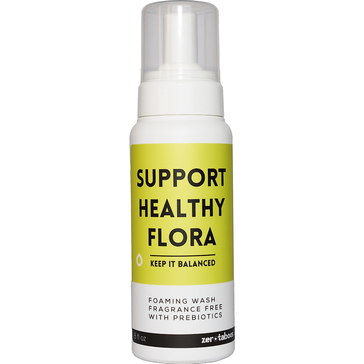 zerotaboos WASH: Fragrance-free, Unscented, Sulfate-free Intimate Foam Wash With Prebiotics. Naturally control body-odor.