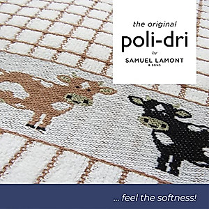 Samuel Lamont & Sons Poli Dri Tea Cotton Towel, Cows Brown