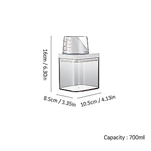Laundry Detergent Container, 700x1100x1500x1900ml Washing Powder Dispenser, Laundry Scent Dispenser, Clear Powder Holder Laundry For Laundry Room Kitchen