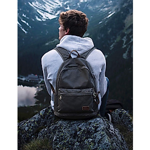 Canvas Backpack Lightweight Travel Daypack Student Rucksack Laptop Backpack One_Size