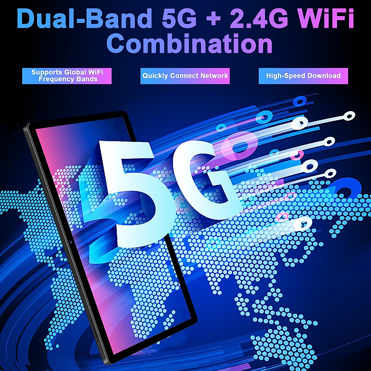 Tablet 10.1 inch Android 13 Tablet Octa-Core 2.0 GHz, 14GB RAM 128GB ROM TF 1TB, 5+8MP Camera, 8000mAh Battery, 5G WiFi, Bluetooth 5.0, HD IPS Screen Tablet with Keyboard Mouse - Black Birthday Gifts