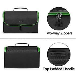 Trunab Game Disc Case Hold Up to 24 Discs, Portable Storage Bag Gaming Disk Organizers, Compatible with Xbox 360/Xbox One/Xbox Series X/S/PS4/PS4 Pro/PS3/PS5, Green (Patent Design)