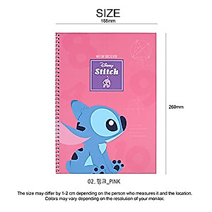 Stitch Character Half Line Spring Note - Cute 10.2 x 7.4 in Spiral Bound Notebook with Unique Half-Lined Pages, Durable Hardcover, Ideal for Writing & Drawing - for Students, Kids and Adults (Green)