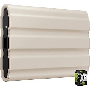 SAMSUNG MU-PE2T0K/AM T7 Shield Portable Solid State Drive 2TB 2022 Beige Bundle with 1 YR CPS Enhanced Protection Pack