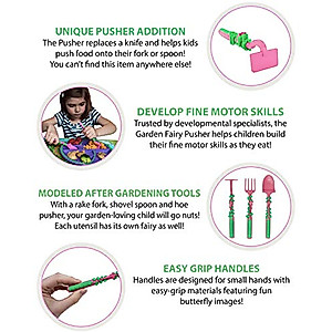 Constructive Eating - Toddler Utensils Made in USA - Garden Silverware for Toddlers - Garden Utensils for Kids - Toddler Utensils 2 Year Old - Toddler Silverware - Constructive Eats