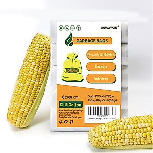 Trash Bags 13 Gallon Tall Kitchen Garbage Bags, Inwaysin Recycle Bags, Biodegradable White Trash Bags, 75ct