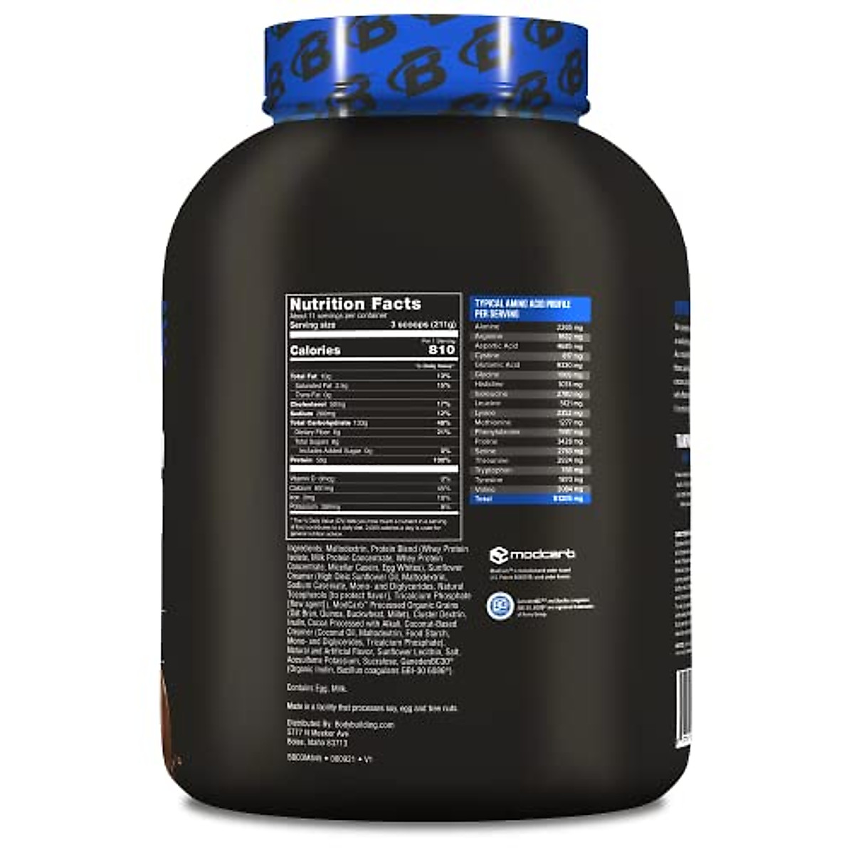Bodybuilding Signature Signature Mass Gainer | 50g of Mass-Building Protein | Protein, Calories, Fats, Probiotics and Carbohydrates | 5 Lbs. Chocolate