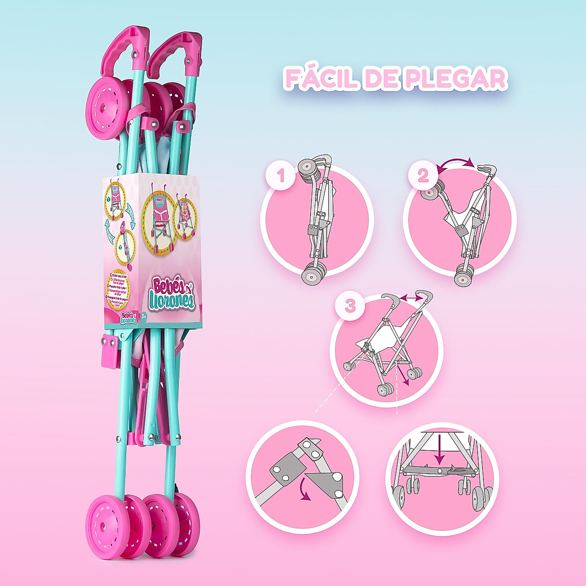 Cry Babies Baby Doll Stroller,Pink