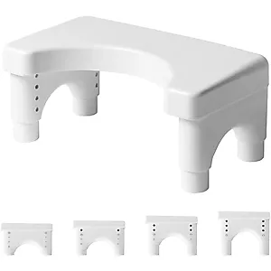 Toilet Stool,Poop Stool Adult for Bathroom Toilet Stool Squat Adult (White, Plastic Feet)