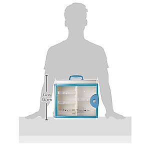 Glosen Locking Medicine Cabinet Wall Mounted and Portable Storage Container Big Capacity Green