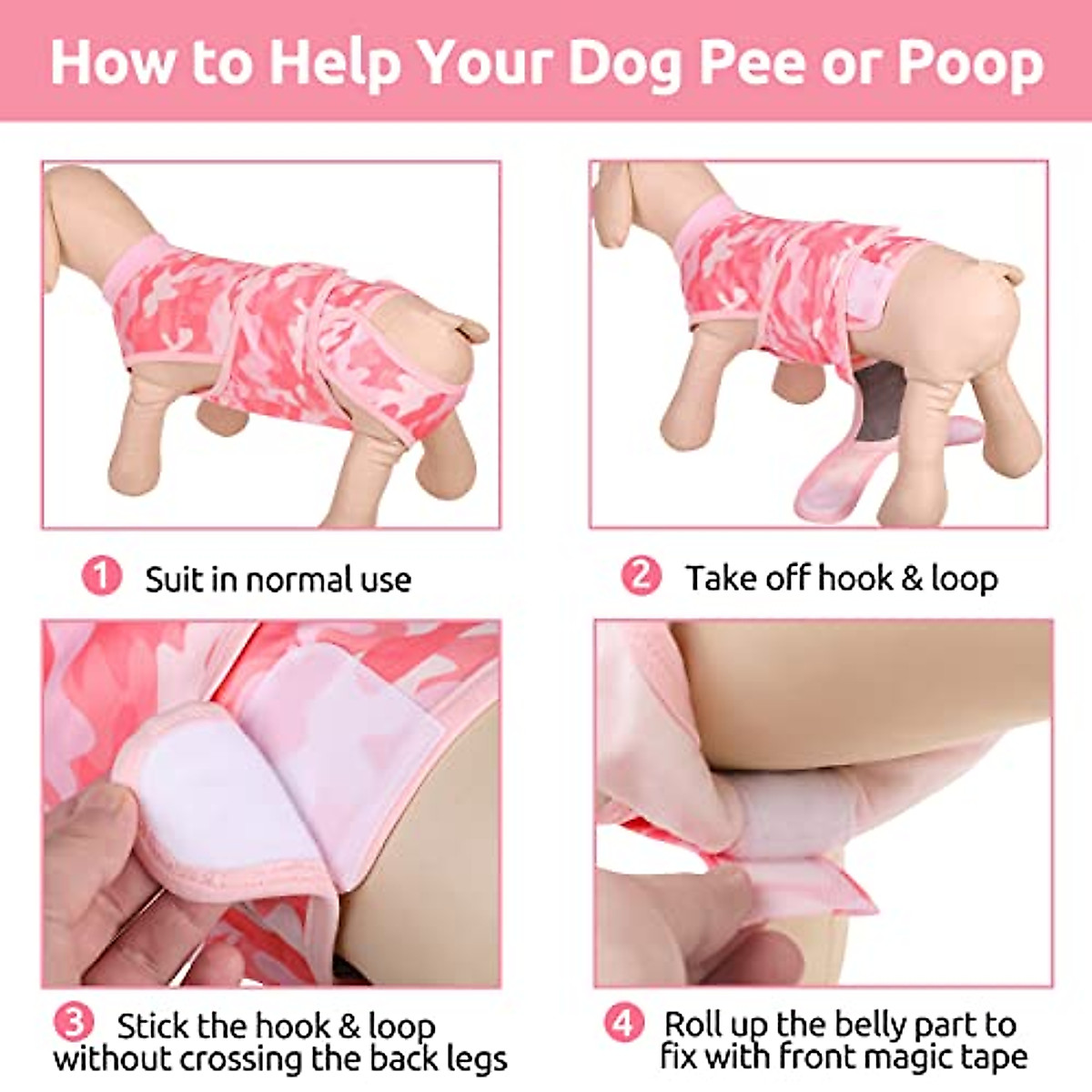 MORVIGIVE Camo Dog Surgery Recovery Suit, Pet Surgical Shirt After Spay/Neuter Bodysuits for Female Male Dogs, Anti-Licking E-Collar Cone Bandages Alternative Dog Pajama Onesie for Abdominal Wounds