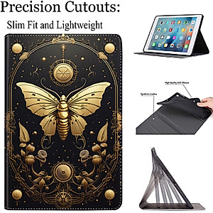 Case for Samsung Galaxy Tab S8 2022/Tab S7 2020 11 Inch (Model SM-X700/X706/T870/T875/T878), Multi-Angle Stand Smart Protective Cover, Shockproof Case Auto Sleep/Wake, Golden Moth