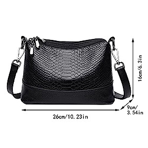 Crossbody Bags for Women Fashion Full Grain Pure Leathe Sling Bag Removable Straps Anti-Theft Zipper Top-Handle Bags Wallets