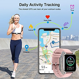 Smart Watch, IP68 Waterproof Activity Fitness Tracker Watch with Heart Rate Blood Pressure Sleep Monitor Pedometer Step Counter Mens Smartwatch for Android iOS Phones 2024 Smart Watches for Men Women