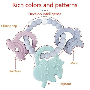 Baby Teething Toys, Silicone Teething Relief Toys, Baby Chew Toys for Sucking Needs, Infant to Toddler Teether, Food-Grade Silicone, Elephant Shape