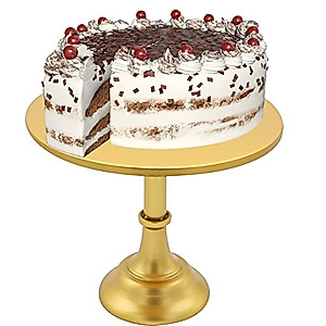 Cake Stand 12 inches/ 30cm Round Cake Stand Simple Style Metal Cupcake Holder for Wedding Event Anniversary Ceremony Birthday Party Dessert Cupcake Pedestal Display Plate Golden