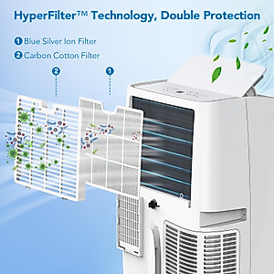 Zstar 14,000BTU Portable Air Conditioner, Portable AC Unit for Room up to 750 Sq. Ft. Spaces, Portable AC with Remote Control, 3In1 Cool, Fan, Dehumidify Modes, Portable AC Unit for Indoor Room Office