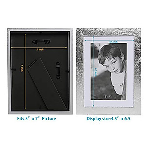 MANG 5x7 Photo Picture Frame with mat for Wall or Tabletop Display,Sliver