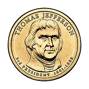 2007 Thomas Jefferson Presidential $1 Coin - 3rd President, 1801-1809