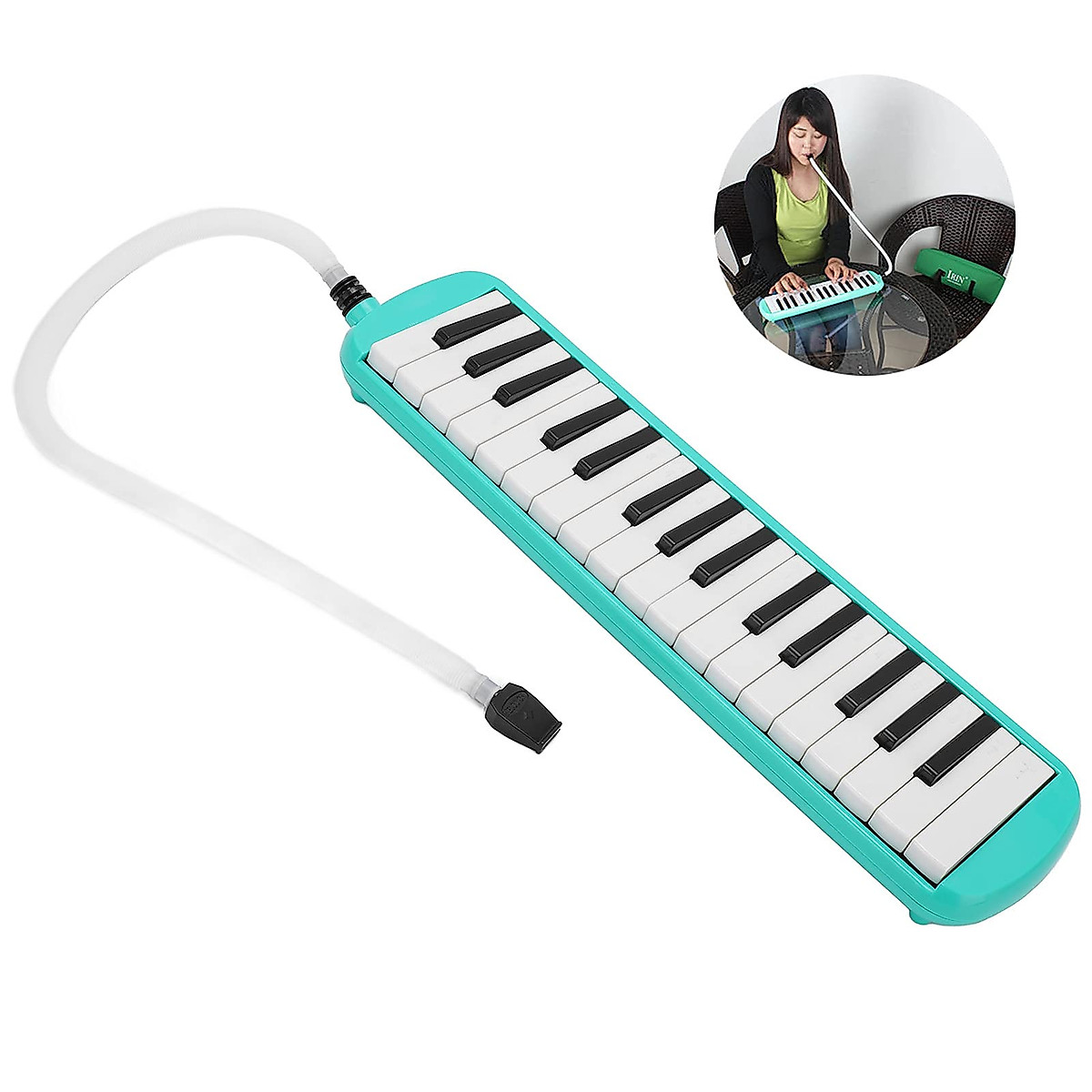 Air Piano Keyboard, Melodica Tube Musical Instrument Carrying Bags for Beginners for Kids(green)