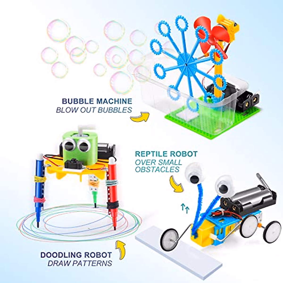 STEM Robotics Kit, 6 Set Electronic Science Projects Experiments for Kids Ages 8-12 6-8, STEM Toys for Boys, DIY Engineering Robot Building Kits for Girls to Build 7 8 9 10 11 12 + Year Old Gift Ideas