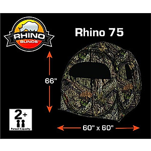 Rhino blinds R75-MOC 2 Person Hunting Ground Blind, Mossy Oak Breakup Country
