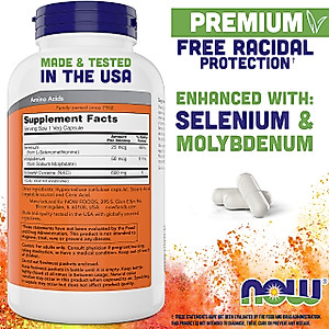 Now NAC 600 mg, 400 Veg Capsules (Pack of 2), N-Acetyl Cysteine with Selenium and Molybdenum