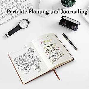 EUPLONG Lined Journal Notebook,200 Pages A5 Hardcover Leather Journals with Cell Phone Strap for Writing,Travel,Business,Work&School,Notebooks for Note Taking,Diary Notepad 5.7×8.3…