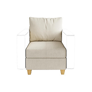 EASE MOOSE Modular Sectional Sofa Middle Seat Module, Linen Fabric Armless Middle Module for Modular Sofa Sectional Couch with Storage Beige