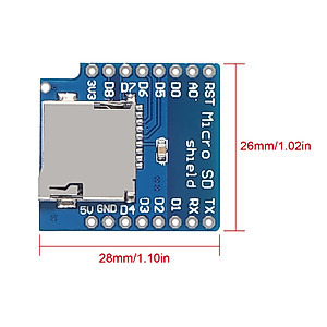 ACEIRMC 10pcs Micro SD Card Shield D1 Mini TF WiFi ESP8266 Compatible for WeMos D1 Mini TF Card Module