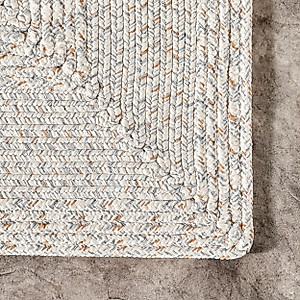 nuLOOM Rowan Braided Texture Indoor/Outdoor Area Rug, 7' 6" x 9' 6" Oval, Ivory