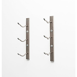 VintageView W Series (1 Ft) - 3 Bottle Metal Wall Mounted Wine Rack (Brushed Nickel) Stylish Modern Wine Storage with Label Forward Design