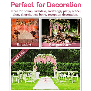 Shitime 12 Pack 43" Artificial Flower Wisteria Hanging Flowers, Vine Ratta Garlands for Home Party Wedding Garden Outdoor Office Wall Decoration. (Pink)