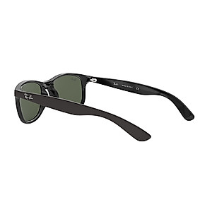 Ray-Ban RB4202 Andy Rectangular Sunglasses, Matte Black On Black/Dark Green, 55 mm