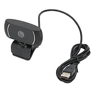 GOWENIC Webcam with Microphone,Streaming USB Computer Webcam,Plug and Play,Driver 640x480 Autofocus USB Webcam,for TV Boxes, Computers, Distance Education (C200 Black Inner Mark