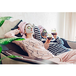 Happy Wife, Happy Life - 15oz Crystal Wine Glasses - Couples Stemless Wine Glasses – His And Hers Gifts Ideas For Anniversary, Weddings, Bridal Showers